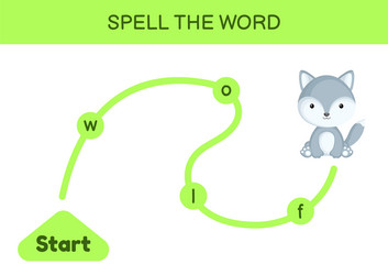 Maze for kids spelling word game template learn Vector Image