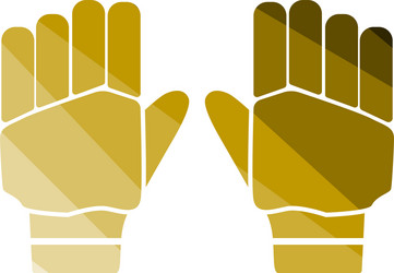 Cricket gloves logo simple style Royalty Free Vector Image