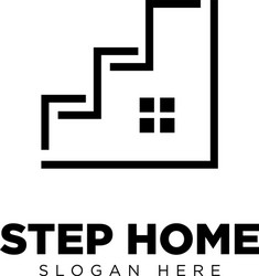 Step home logo outline monoline Royalty Free Vector Image