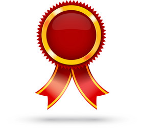 First place award badge round ribbon sign Vector Image