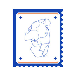 Greek ancient david stamp postage frame sticker Vector Image