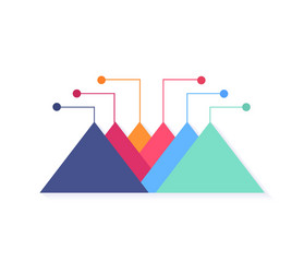 Level chart with colored arrows Royalty Free Vector Image