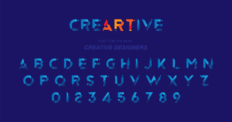 Original font in green and blue colour Royalty Free Vector