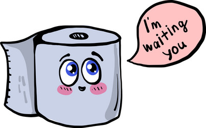 Angry toilet paper on white background Royalty Free Vector