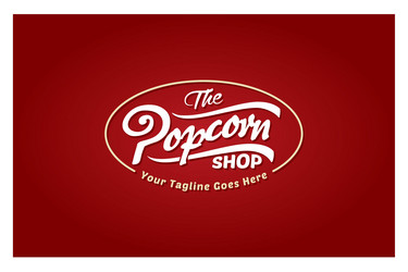 Popcorn logo round linear bucket Royalty Free Vector Image
