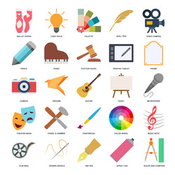 Art icon set design and drawing symbols Royalty Free Vector