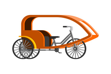 Classic cycle rickshaw Royalty Free Vector Image