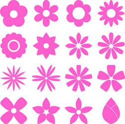 Flower icon side view set Royalty Free Vector Image