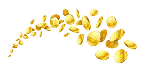 Flying Gold Coins Vector Images (over 6,300)