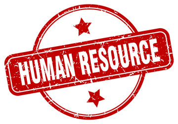 Human resource stamp label round Royalty Free Vector Image