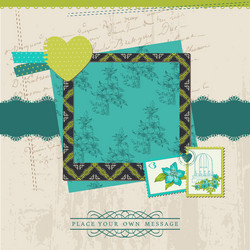 Vintage scrapbook elements note page with paper Vector Image