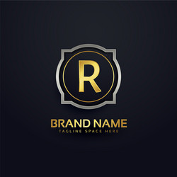 Royal letter r premium logo concept design Vector Image
