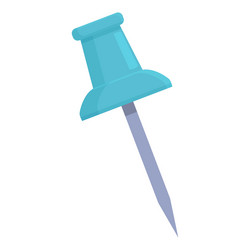 Blue button pin icon cartoon push paper Royalty Free Vector