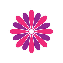 Deasy flower badge icon logo Royalty Free Vector Image