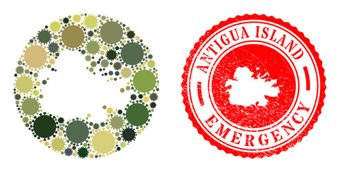 Virus outbreak mosaic stencil and black hvar Vector Image