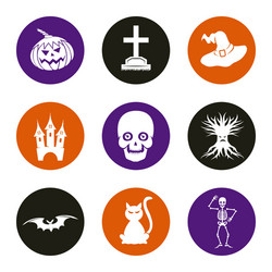 Halloween ghost faces set Royalty Free Vector Image