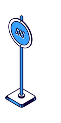 Round petrol signpost or road sign with direction Vector Image