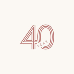 40 year anniversary template design Royalty Free Vector