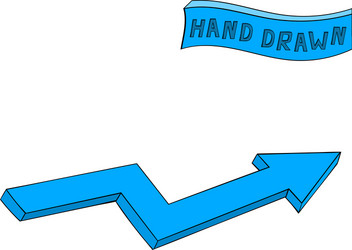 Blue arrow hand drawn sketch Royalty Free Vector Image