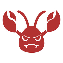 Crawfish joyful head muzzle flat Royalty Free Vector Image