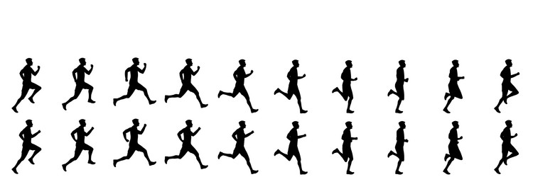 Walk sequence animation woman in motion full Vector Image