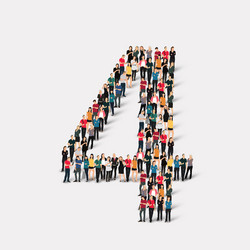 Group of people in thumb form Royalty Free Vector Image