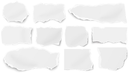Set of paper different shapes tears isolated Vector Image
