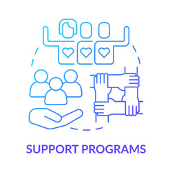 Support programs turquoise concept icon Royalty Free Vector