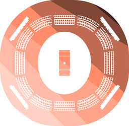 Cricket field simple symbol and background Vector Image