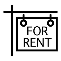 For rent placard thin line icon rent sign Vector Image