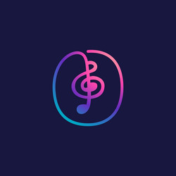 0 logo number zero with sound wave flow vibrant Vector Image