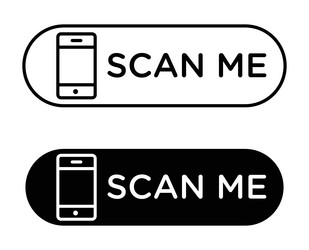 Scan me icon set qr code and digital arrow symbol Vector Image
