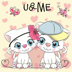 Two cute cats Royalty Free Vector Image - VectorStock