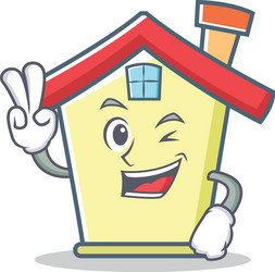 Okay house character cartoon style Royalty Free Vector Image