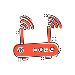 Wifi router icon in comic style broadband cartoon Vector Image
