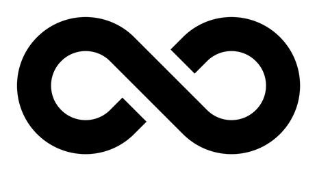 Infinity sign with two hands touching each other Vector Image