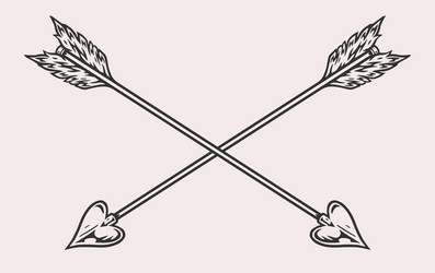 Cupid arrows element vintage monochrome Royalty Free Vector