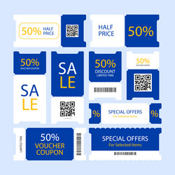 Discount ticket template isolated on white Vector Image