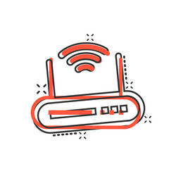 Wifi router icon in comic style broadband cartoon Vector Image