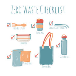 Zero waste essentials seamless pattern Royalty Free Vector