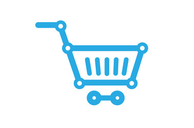 Creative black shopping cart logo Royalty Free Vector Image