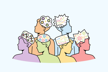 Diverse people with different mindsets Royalty Free Vector