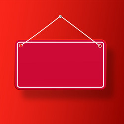 Red and blue shop door signs hanging isolated Vector Image