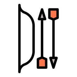 Compound bow icon flat Royalty Free Vector Image