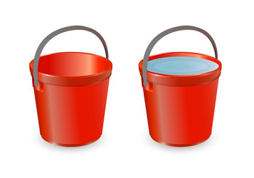 Buckets with faces Royalty Free Vector Image - VectorStock