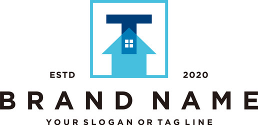 Letter t home logo design Royalty Free Vector Image