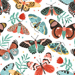 Colorful butterflies seamless Royalty Free Vector Image