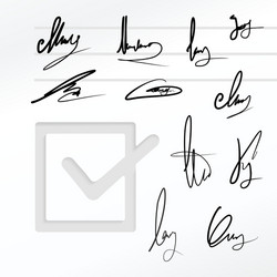 Signature set Royalty Free Vector Image - VectorStock