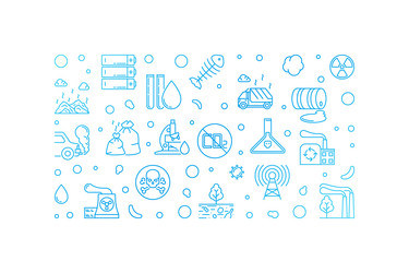 Stop pollution outline vertical creative frame Vector Image