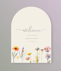 Welcome arch wedding sign calligraphy Royalty Free Vector